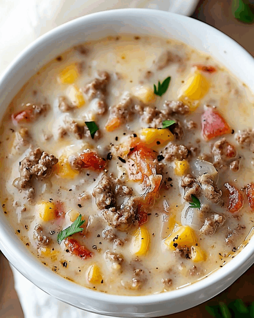 Easy Cheeseburger Soup Recipe - Creamy & Comforting